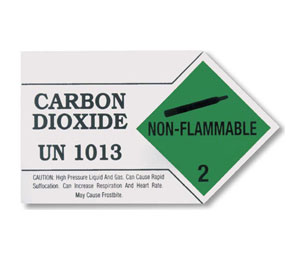 Brooks BL184 Department of Transportation Label - “Carbon Dioxide UN 1013”
