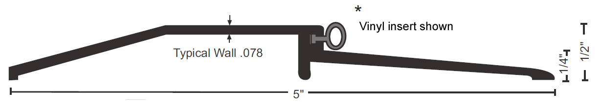 NGP 950V-POL 36" Polished Aluminum ADA Compliant Bumper Threshold ...