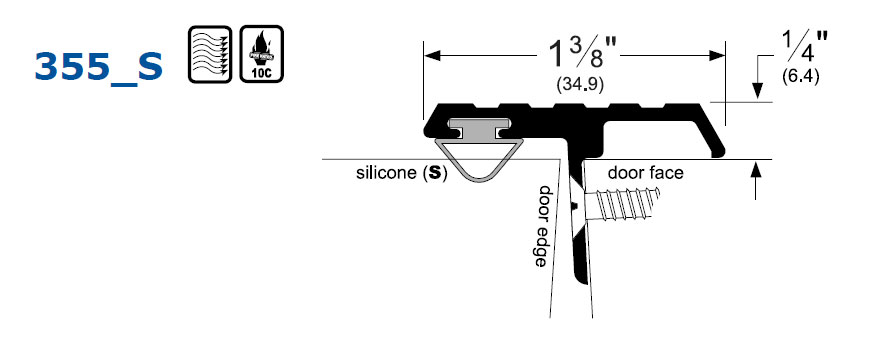 Pemko 355CS84 84" Clear Anodized "T" Astragal with Silicone insert