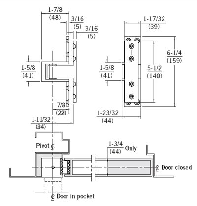 75523 Dorma Pocket Pivot Hinge